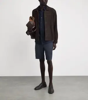 Vince Linen Drawstring Shorts - Navy