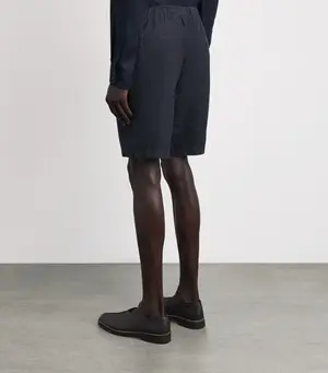 Vince Linen Drawstring Shorts - Navy