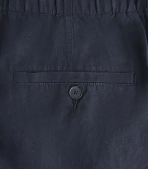 Vince Linen Drawstring Shorts - Navy