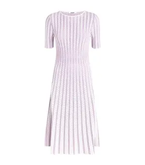 ANTONINO VALENTI Openwork Knit Margherita Midi Dress - Purple