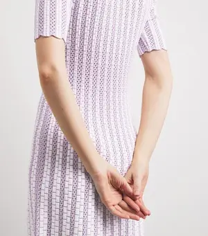 ANTONINO VALENTI Openwork Knit Margherita Midi Dress - Purple