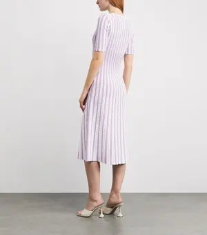 ANTONINO VALENTI Openwork Knit Margherita Midi Dress - Purple