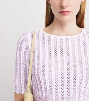 ANTONINO VALENTI Openwork Knit Margherita Midi Dress - Purple