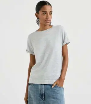 Brunello Cucinelli Cashmere-blend Sparkling T-shirt - Grey