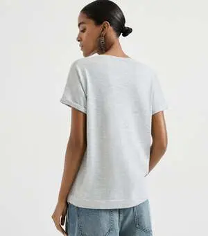 Brunello Cucinelli Cashmere-blend Sparkling T-shirt - Grey