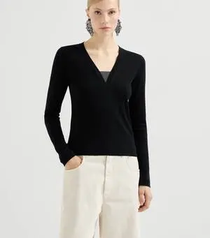 Brunello Cucinelli Stretch-cotton T-shirt With Monili Detailing - Black