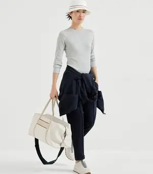 Brunello Cucinelli Cashmere-blend Sparkle Sweater - Grey