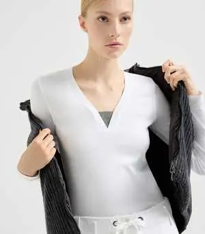 Brunello Cucinelli Stretch-cotton T-shirt With Monili Detail
