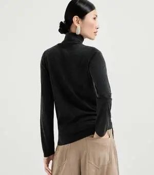 Brunello Cucinelli Cashmere-silk Rollneck Sweater - Black