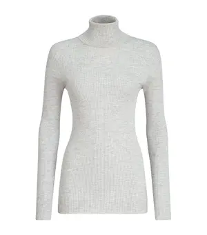Brunello Cucinelli Cashmere-silk-blend Rollneck Sweater - Grey