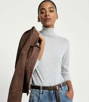 Brunello Cucinelli Cashmere-silk-blend Rollneck Sweater