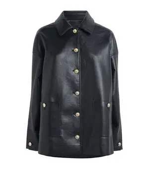 ANINE BING Regenerated Leather Luca Jacket - Black