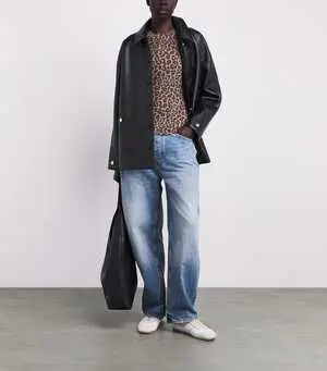 ANINE BING Regenerated Leather Luca Jacket - Black