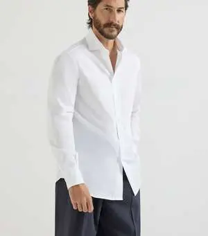 Brunello Cucinelli Cotton Twill Shirt - White