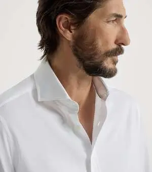 Brunello Cucinelli Cotton Twill Shirt - White