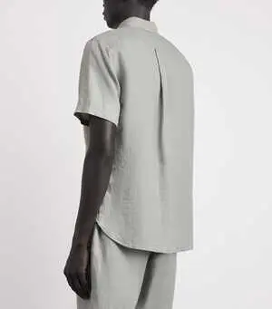 Vince Linen Short-sleeve Shirt - Green