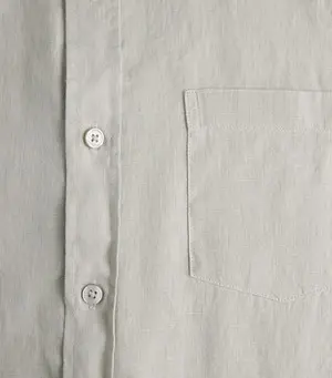 Vince Linen Short-sleeve Shirt - Green