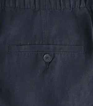 Vince Linen Drawstring Shorts - Navy