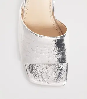 Sandro Metallic Leather Heeled Mules 55 - Black