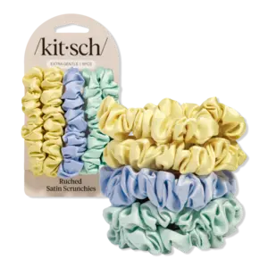 KITSCH Ruched Satin Scrunchies Set - Multi-color