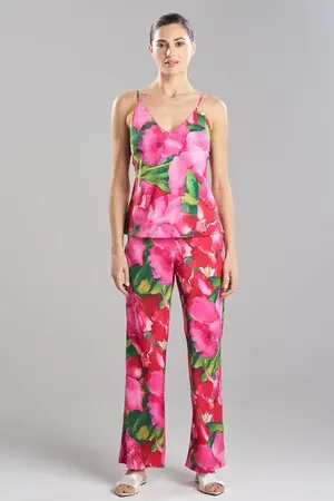 Natori Isla Printed Satin Cami Pj Set - Pink