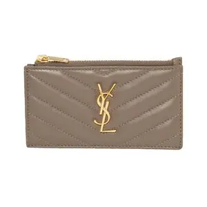 Saint Laurent Zipped Fragments Credit Card Case 'dusty - Grey