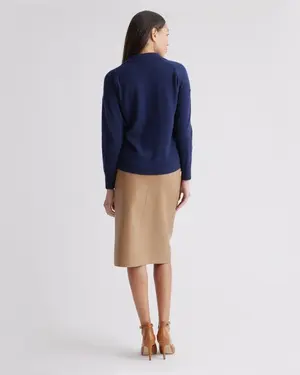 Quince Mongolian Spring Cashmere Polo Sweater - Navy
