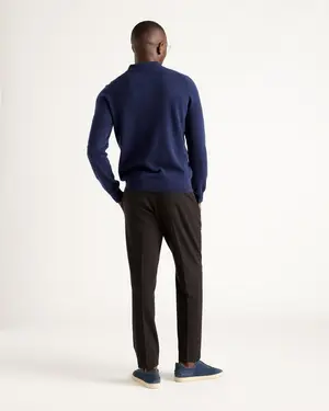 Quince Mongolian Spring Cashmere Polo Sweater - Navy