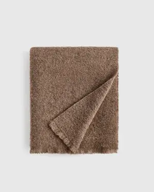 Quince Alpaca Boucle Throw - Cocoa