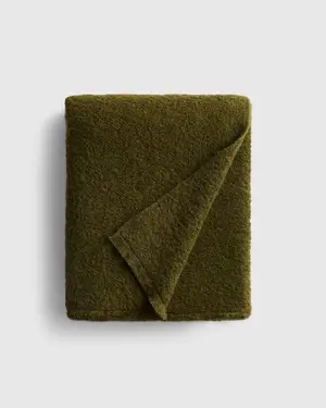 Quince Alpaca Boucle Throw Olive