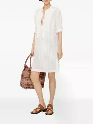 Burberry Check Cotton Voile Shirt Dress - Neutrals