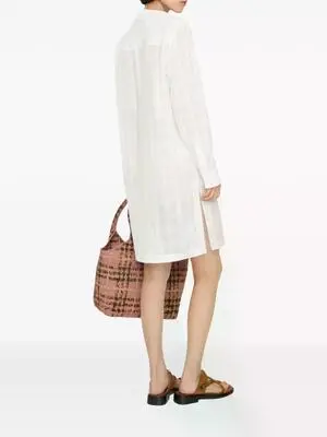 Burberry Check Cotton Voile Shirt Dress - Neutrals
