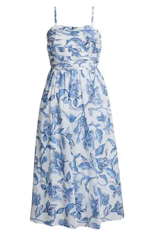 Halogen Pleated Back Cutout Cotton Maxi Sundress