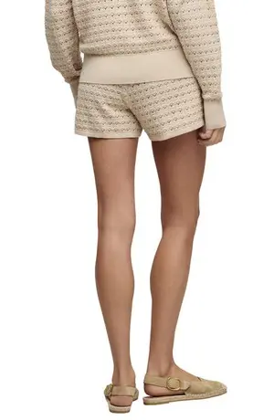 Barefoot Dreams Heathered Cotton Tulip Pointelle Lounge Shorts - Heather Stone