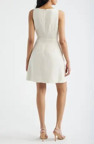 Halogen Sleeveless A-line Mini Dress - Eggnog