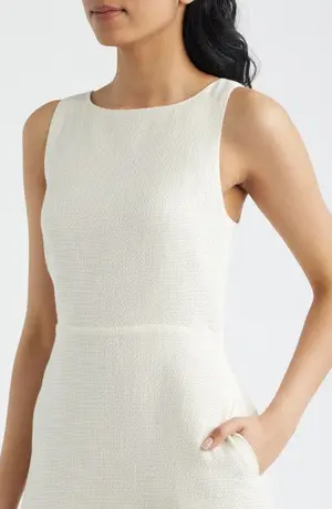 Halogen Sleeveless A-line Mini Dress - Eggnog