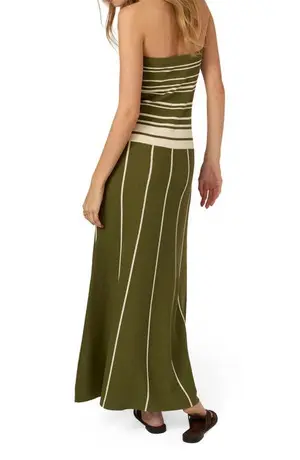 NOBODY'S CHILD Stripe Bandeau Maxi Dress