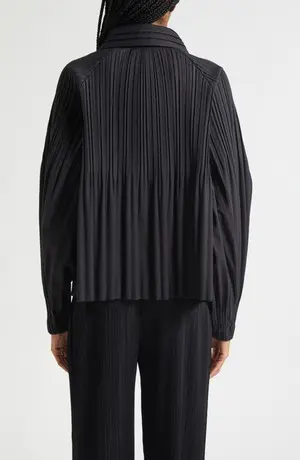 Issey Miyake Pleated Double-breasted Jacket