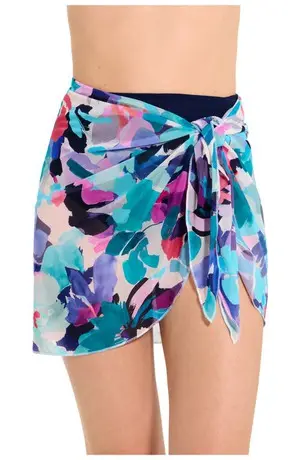 GOTTEX Mesh Sarong Wrap Skirt - Multi
