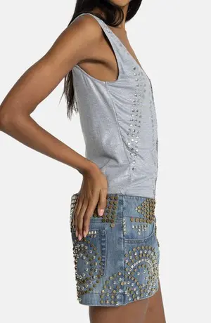 JADED LONDON Studded Sequin Tank