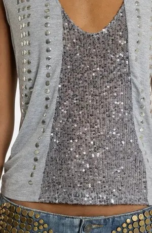 JADED LONDON Studded Sequin Tank