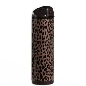 HYDROJUG Ease2o 24oz Insulated Stainless Steel Water Bottle With Dual Sip & Chug Lid - Brown Leopard
