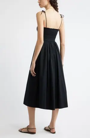 Nordstrom Smocked Stretch Cotton Midi Sundress