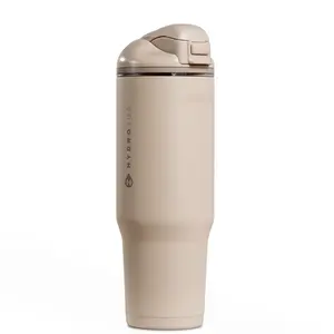 HYDROJUG Ease2o 32oz Insulated Stainless Steel Water Bottle With Dual Sip & Chug Lid - Dune