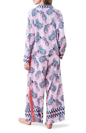 PRINTFRESH Rittenhouse Satin Pajamas - Blush/bashful
