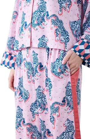 PRINTFRESH Rittenhouse Satin Pajamas - Blush/bashful