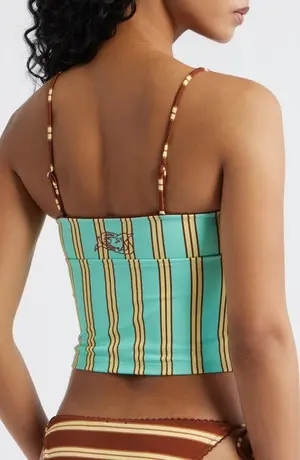 DAMSON MADDER Trudi Stripe Crop Tankini Top