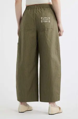 DAMSON MADDER Felix Ticking Stripe Organic Cotton Drawstring Pants