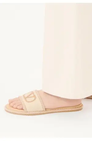 Valentino Garavani Vlogo Torchon Espadrille Slide Sandal