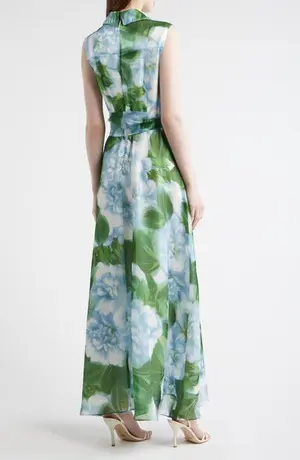 Julia Jordan Tie Waist Sleeveless Gown